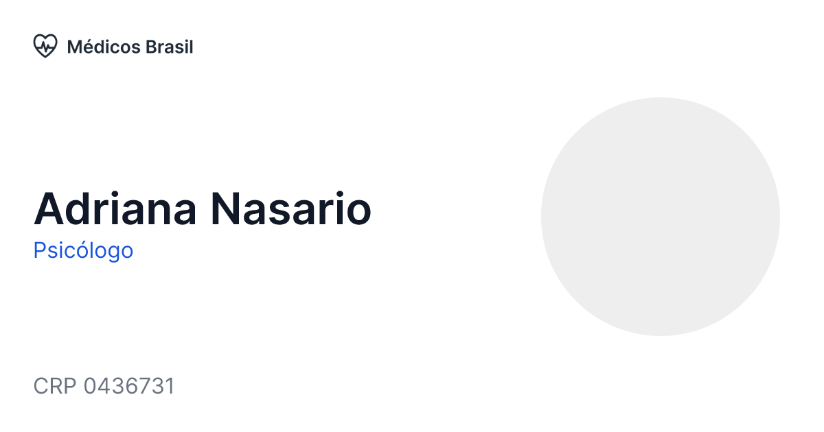 Adriana Nasario - Psicólogo | Médicos Brasil