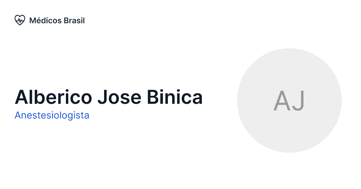Alberico Jose Binica - Anestesiologista | Médicos Brasil