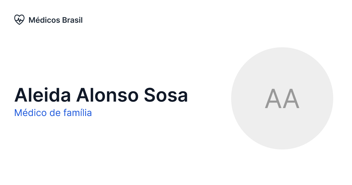 Aleida Alonso Sosa - Médico de família | Médicos Brasil