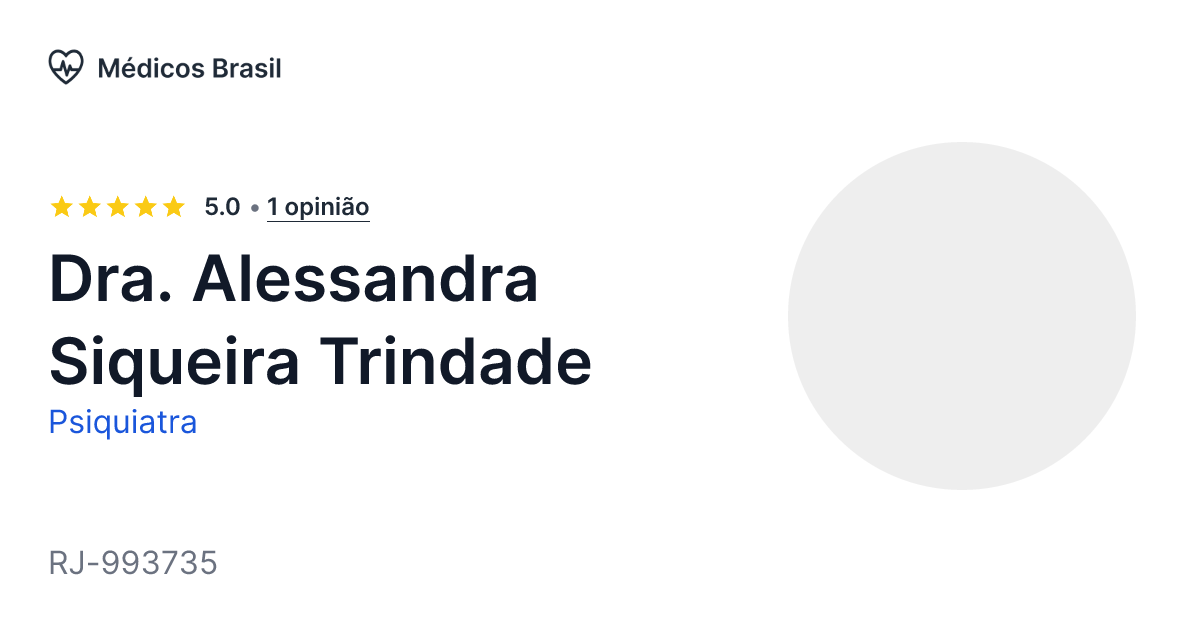 Dra. Alessandra Siqueira Trindade - Psiquiatra | Médicos Brasil