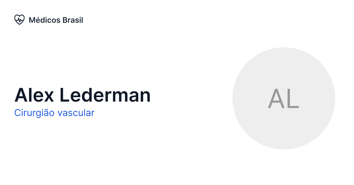 Alex Lederman - Cirurgião vascular | Médicos Brasil