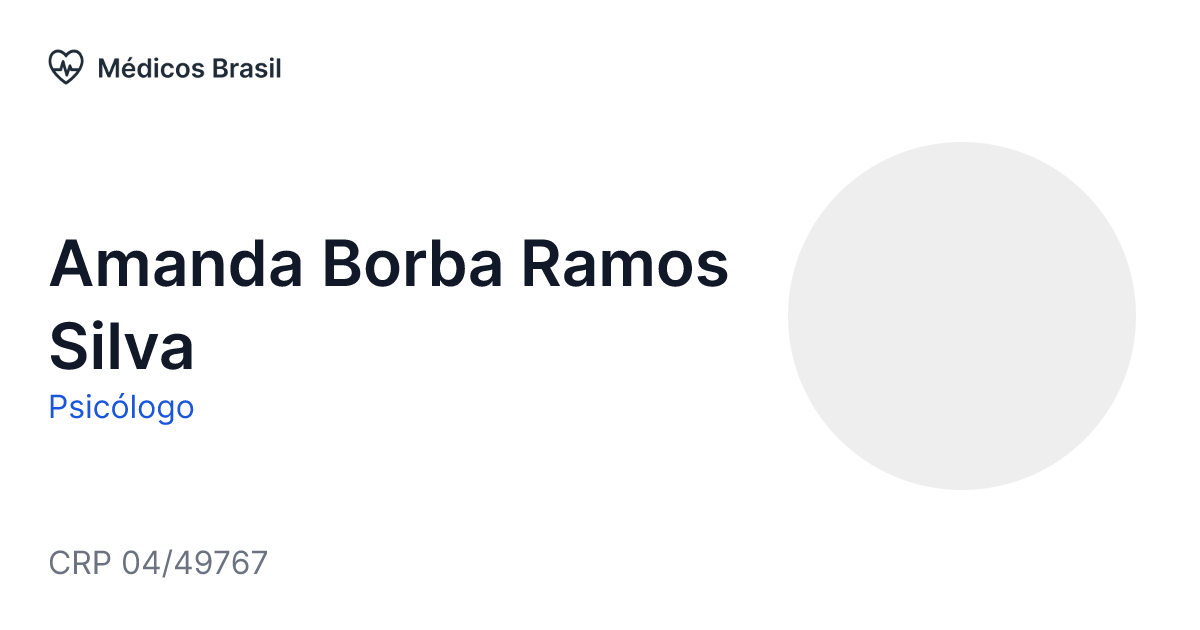Amanda Borba Ramos Silva - Psicólogo | Médicos Brasil