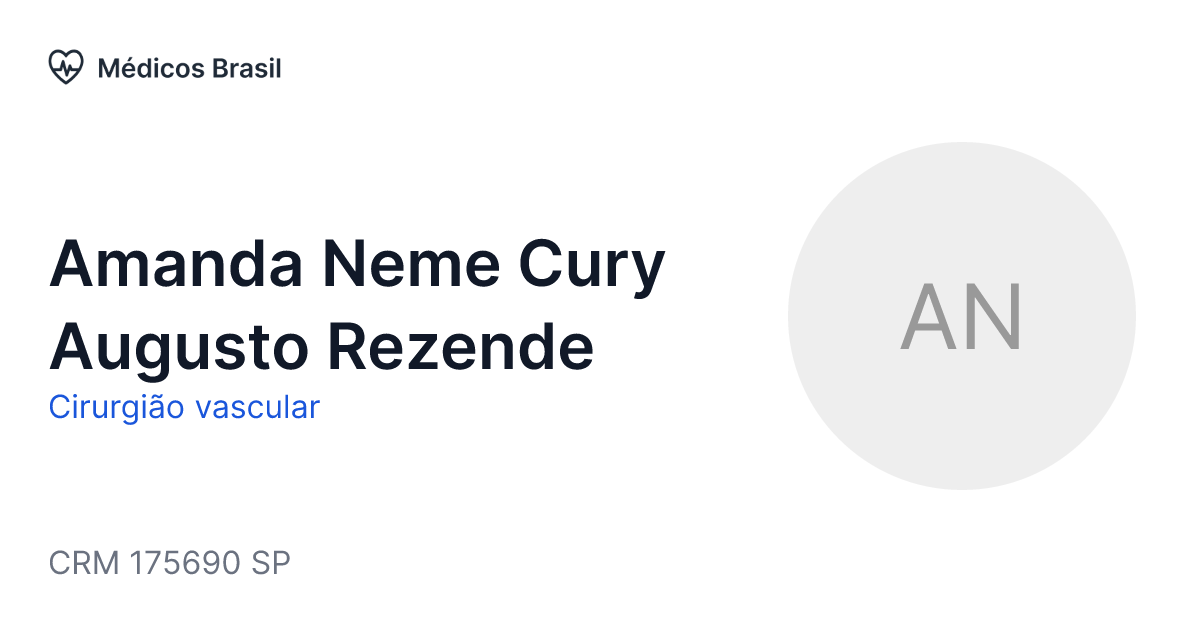 Amanda Neme Cury Augusto Rezende - Cirurgião vascular | Médicos Brasil