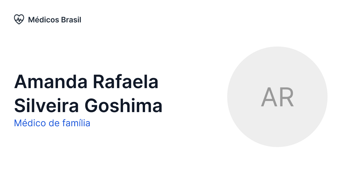 Amanda Rafaela Silveira Goshima - Médico de família | Médicos Brasil
