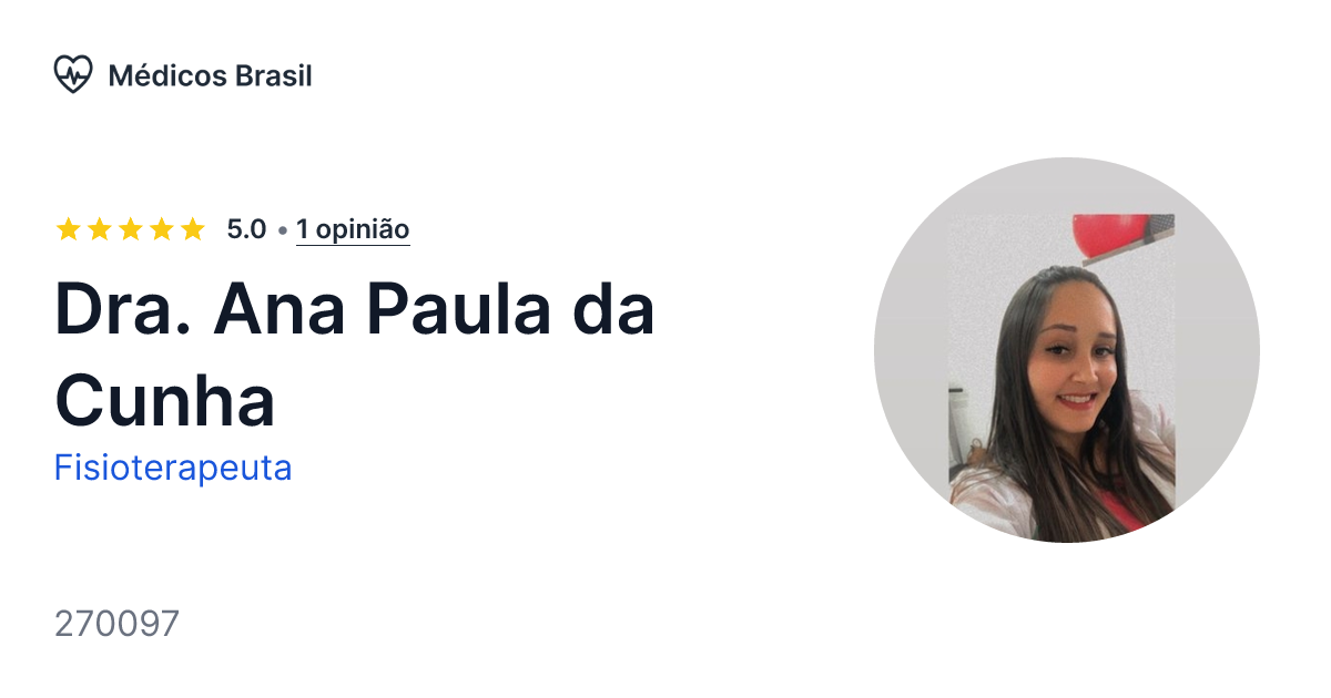Dra. Ana Paula da Cunha - Fisioterapeuta | Médicos Brasil