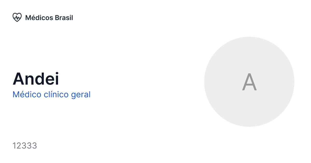 Andei - Médico clínico geral | Médicos Brasil