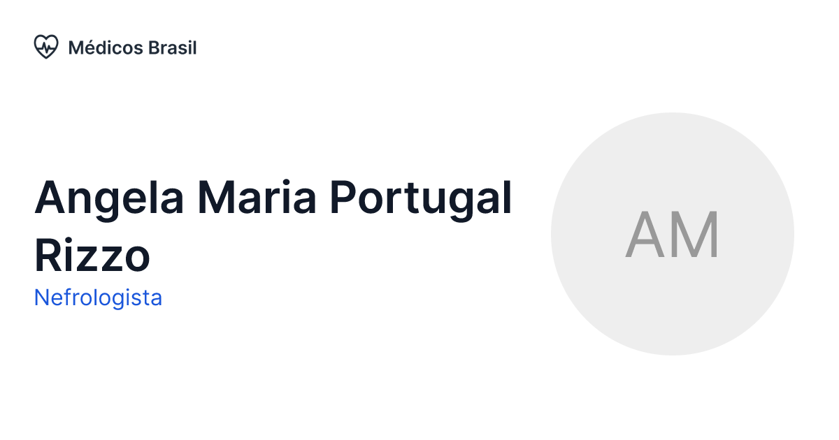 Angela Maria Portugal Rizzo - Nefrologista | Médicos Brasil