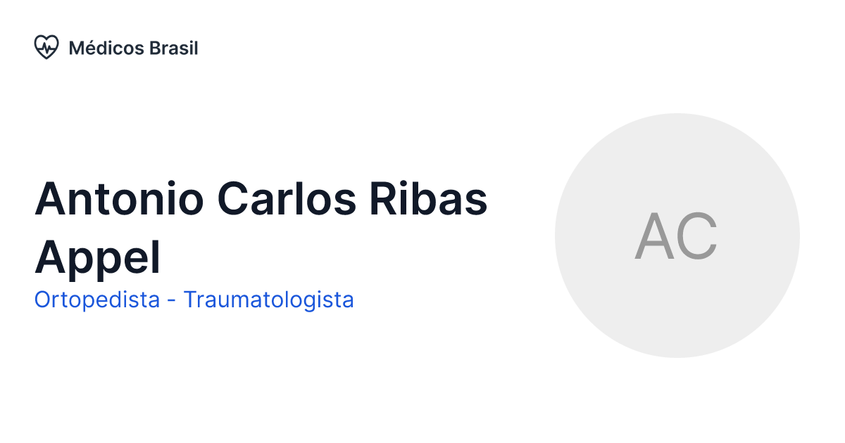 Antonio Carlos Ribas Appel - Ortopedista - Traumatologista | Médicos Brasil