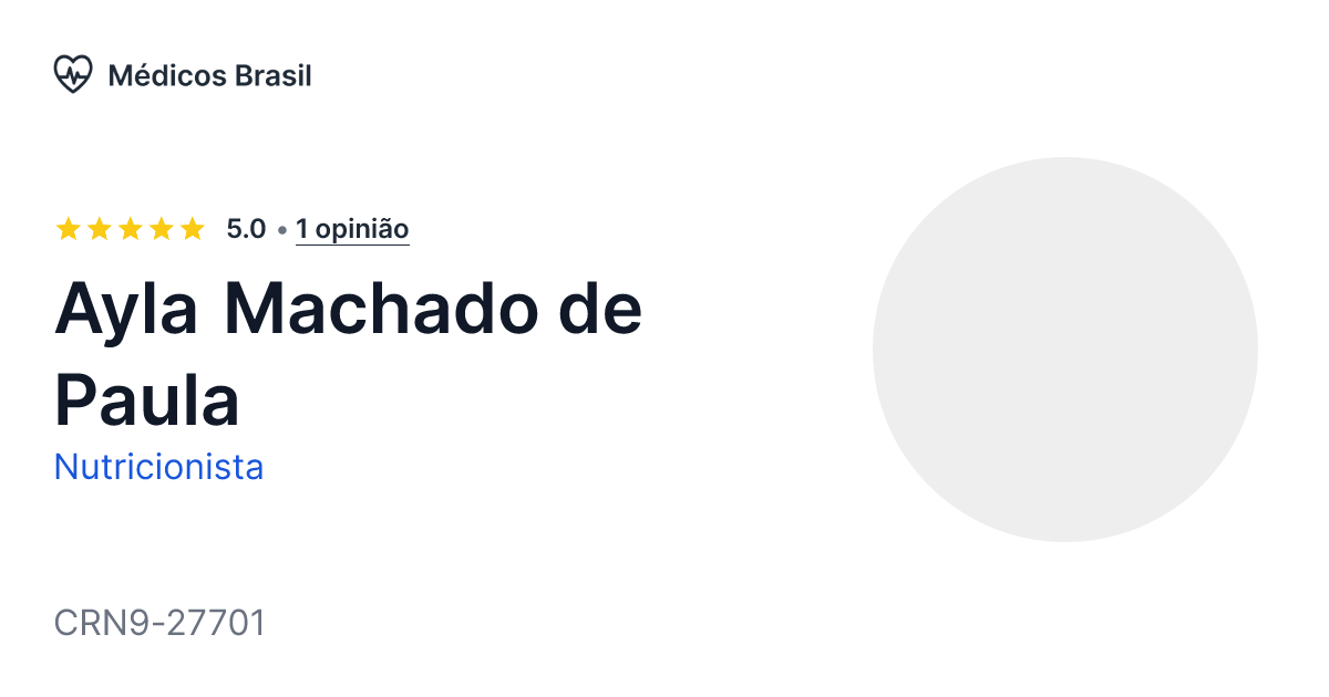 Ayla Machado de Paula - Nutricionista | Médicos Brasil