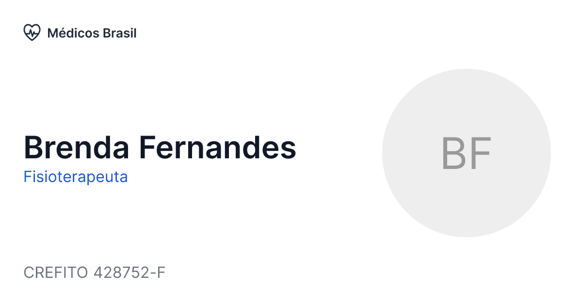 Brenda Fernandes - Fisioterapeuta | Médicos Brasil