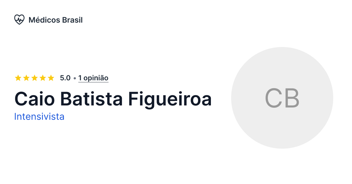 Caio Batista Figueiroa - Intensivista | Médicos Brasil