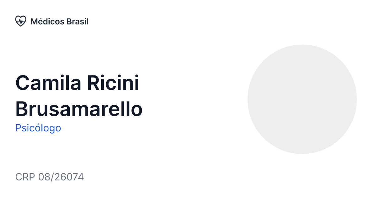 Camila Ricini Brusamarello - Psicólogo | Médicos Brasil