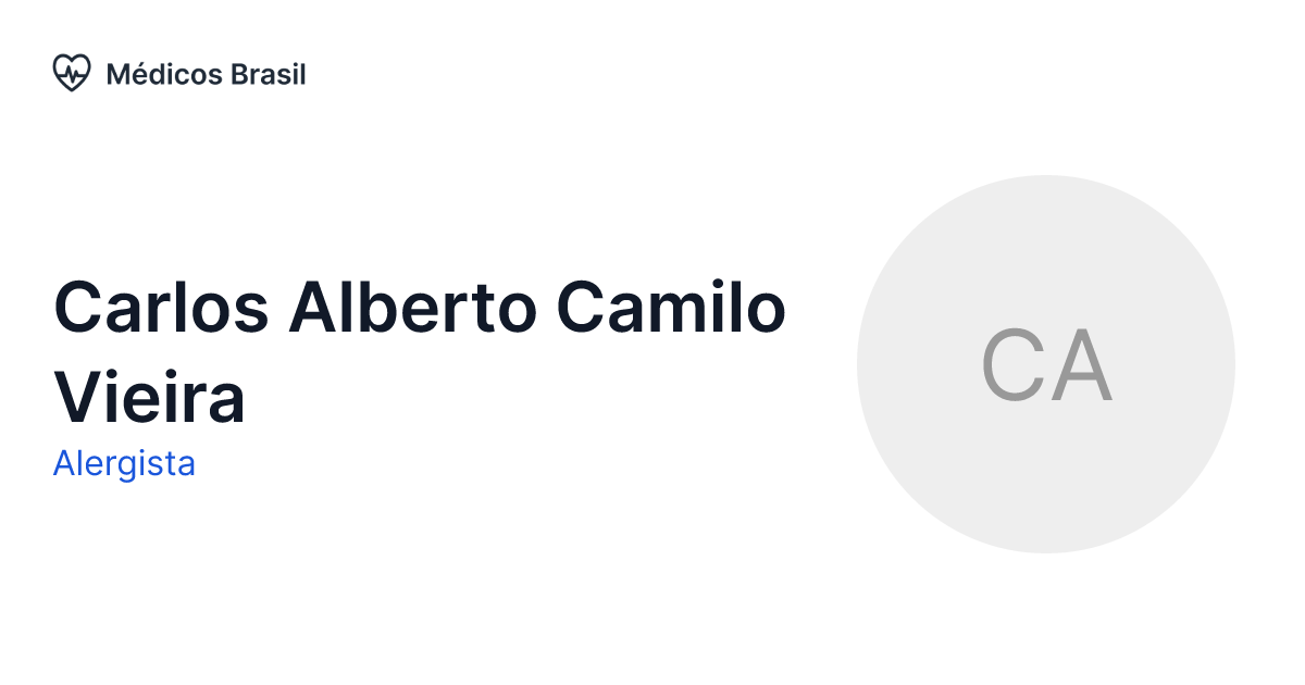 Carlos Alberto Camilo Vieira - Alergista | Médicos Brasil