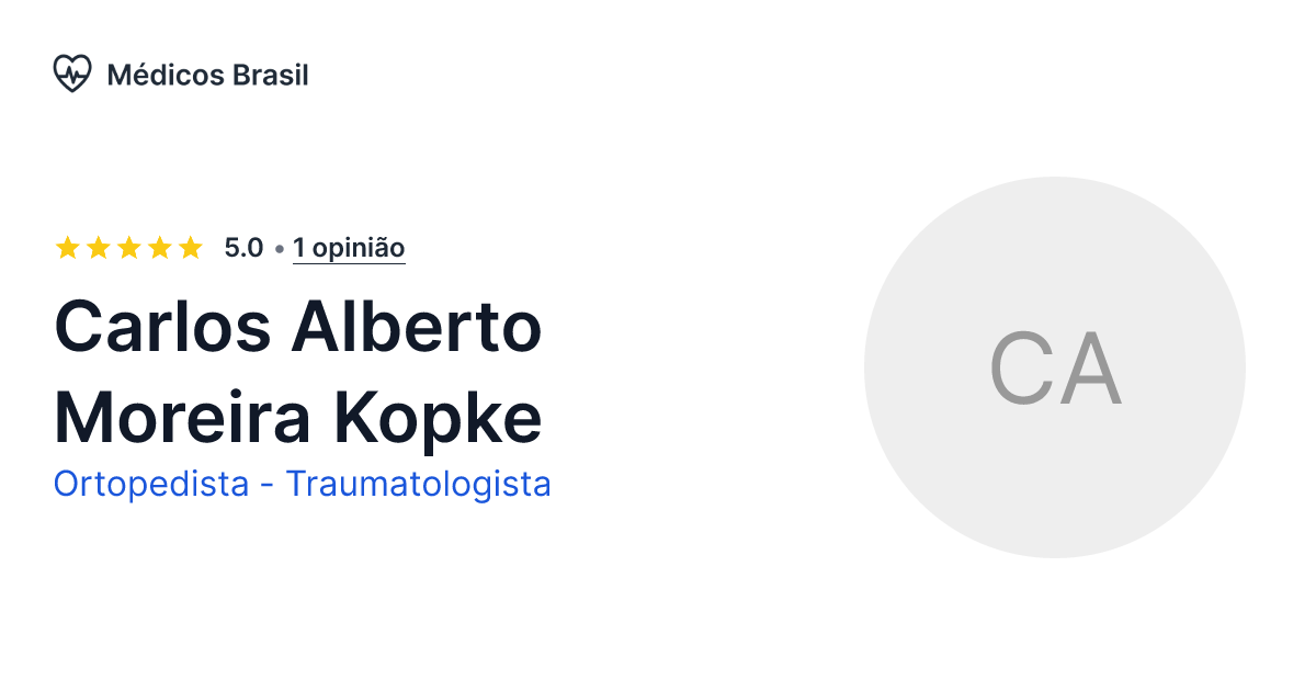 Carlos Alberto Moreira Kopke - Ortopedista - Traumatologista | Médicos ...