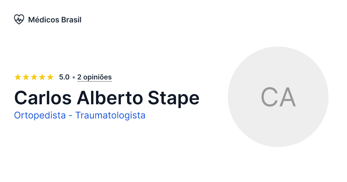Carlos Alberto Stape - Ortopedista - Traumatologista | Médicos Brasil