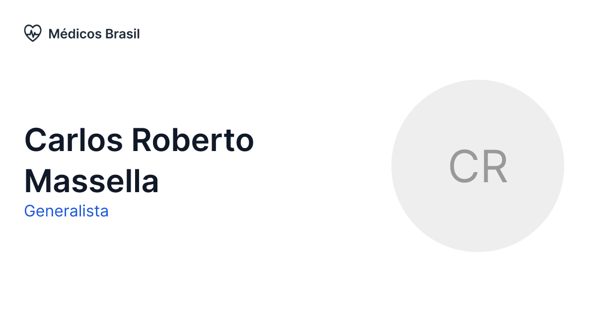 Carlos Roberto Massella - Generalista | Médicos Brasil