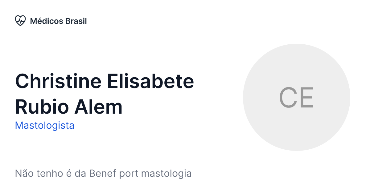 Christine Elisabete Rubio Alem - Ginecologista | Médicos Brasil