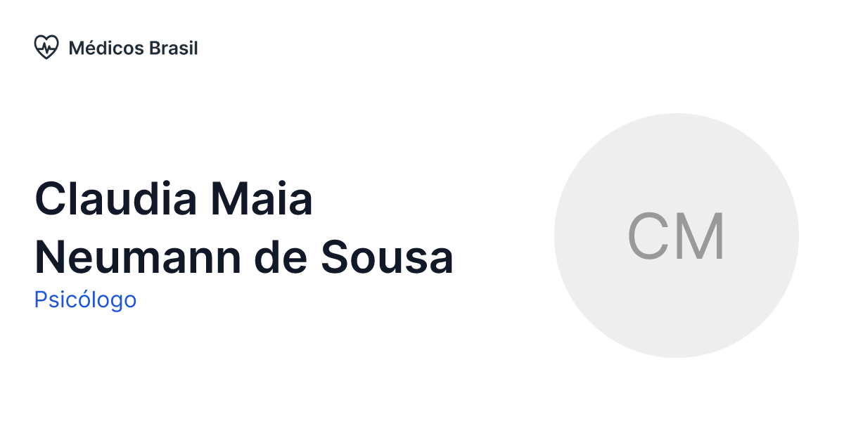 Claudia Maia Neumann de Sousa - Psicólogo | Médicos Brasil