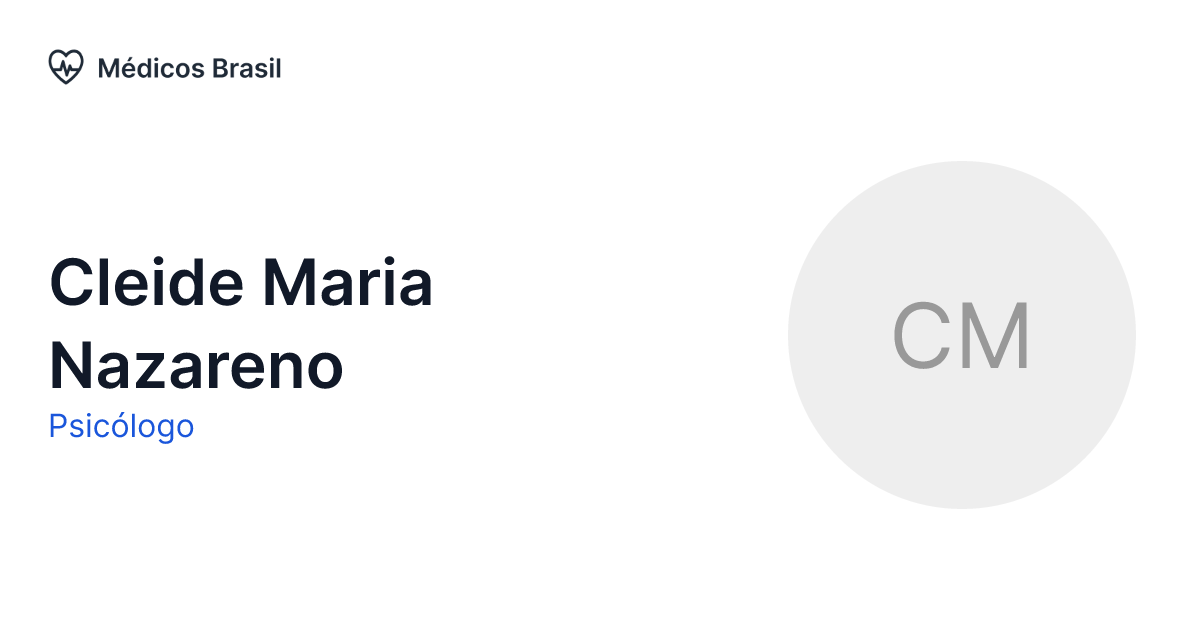 Cleide Maria Nazareno - Psicólogo | Médicos Brasil