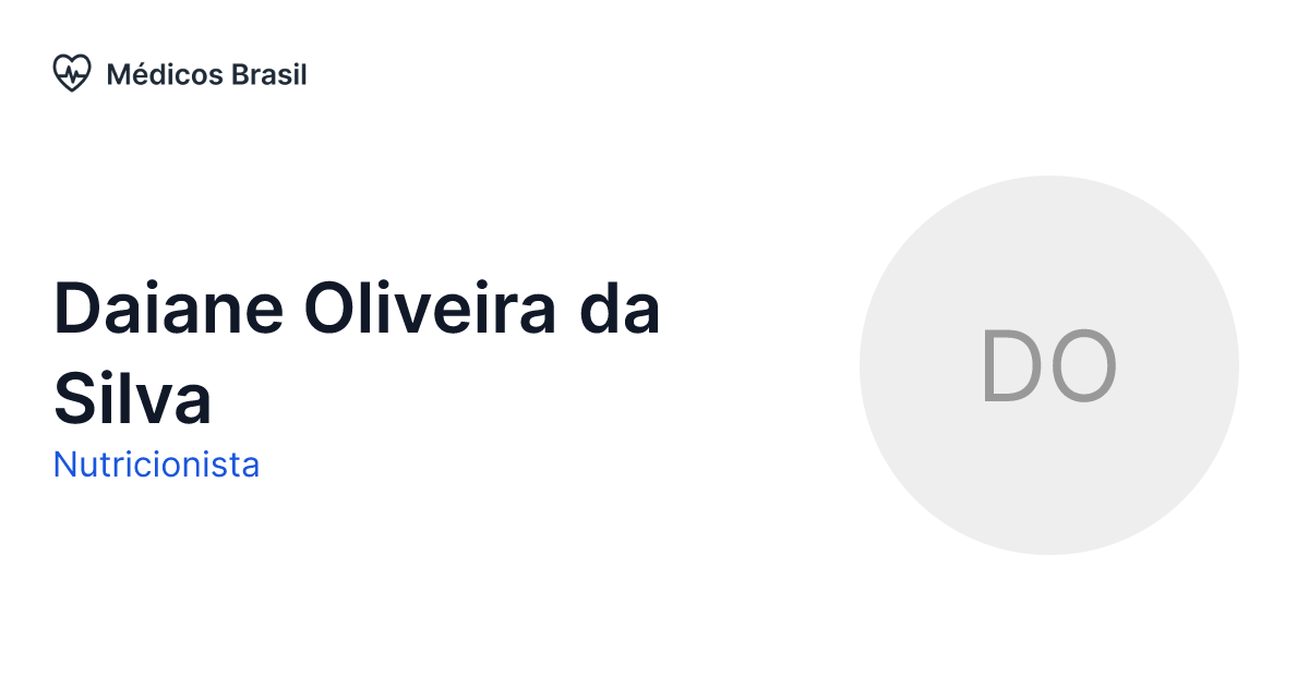 Daiane Oliveira da Silva - Nutricionista | Médicos Brasil