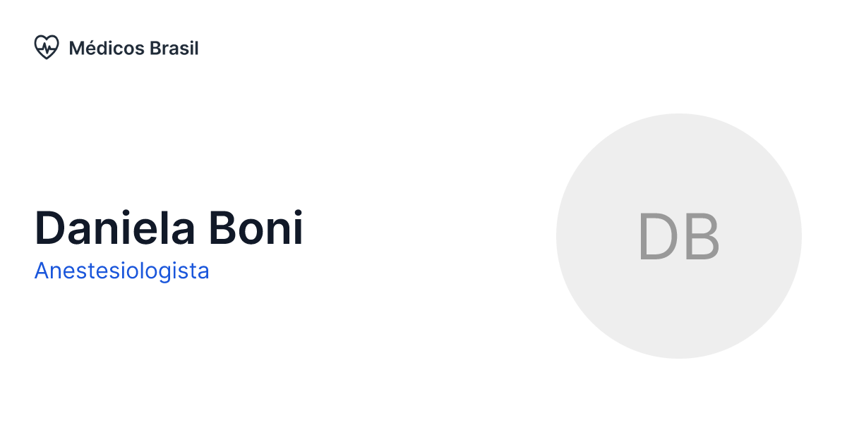 Daniela Boni - Anestesiologista | Médicos Brasil