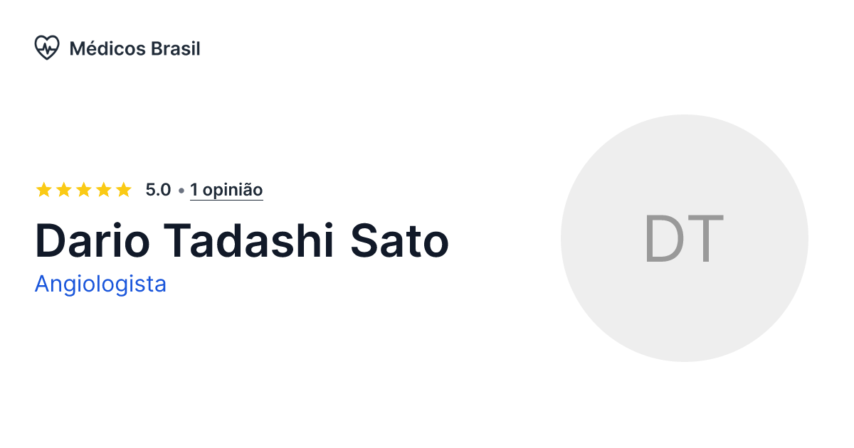 Dario Tadashi Sato - Angiologista | Médicos Brasil