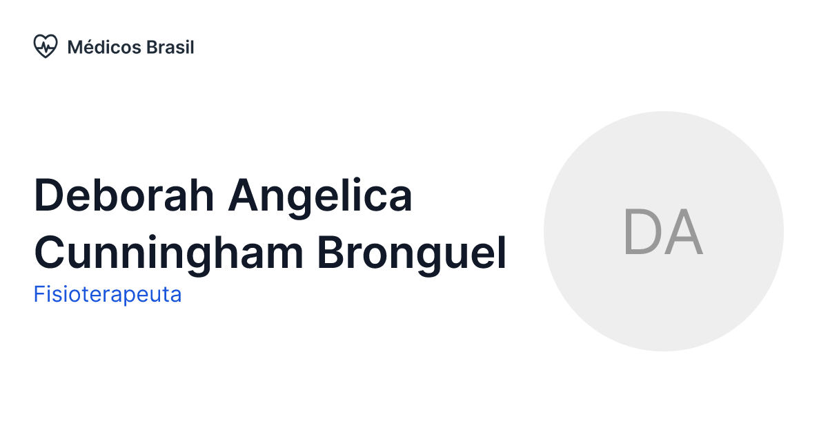 Deborah Angelica Cunningham Bronguel - Fisioterapeuta | Médicos Brasil