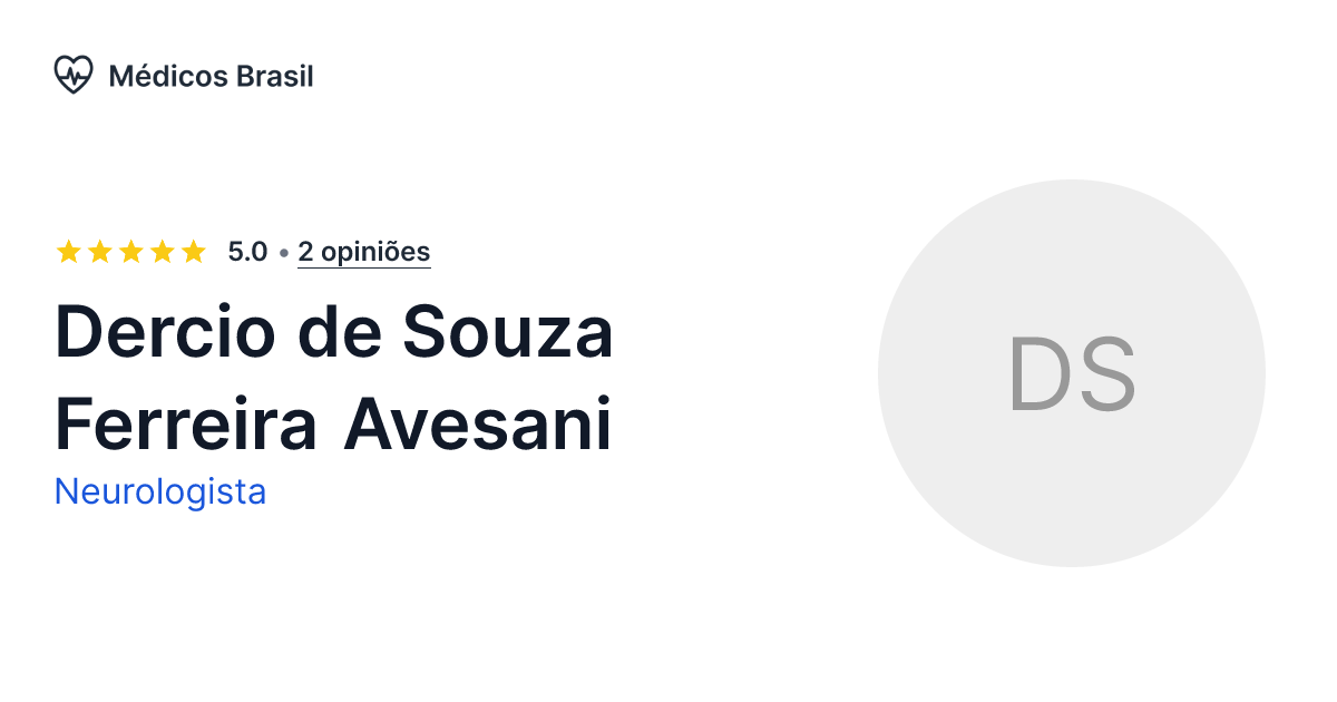 Dercio de Souza Ferreira Avesani - Neurologista | Médicos Brasil