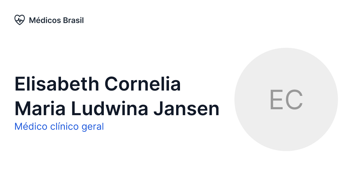 Elisabeth Cornelia Maria Ludwina Jansen - Médico clínico geral ...