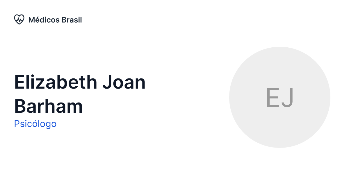 Elizabeth Joan Barham - Psicólogo | Médicos Brasil