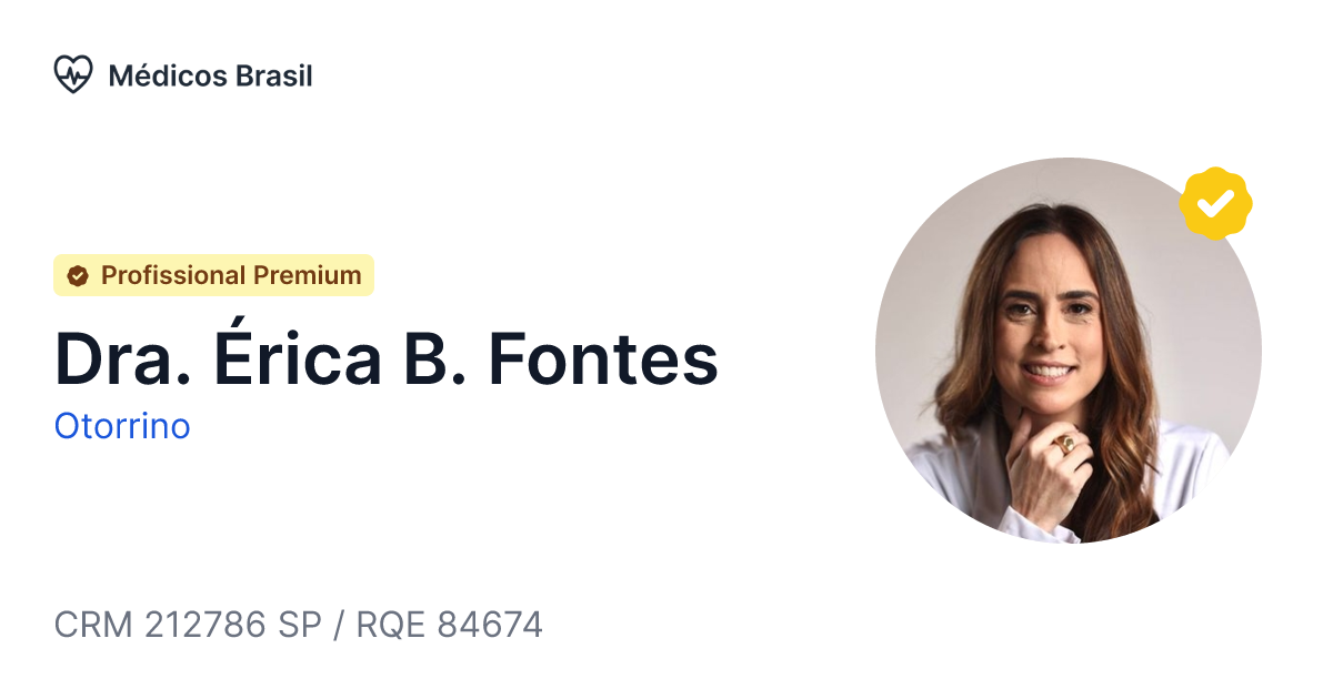 Dra. Érica B. Fontes - Otorrino | Médicos Brasil
