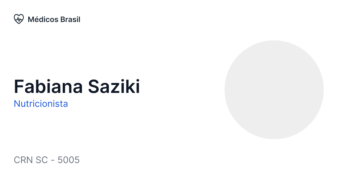 Fabiana Saziki - Nutricionista | Médicos Brasil