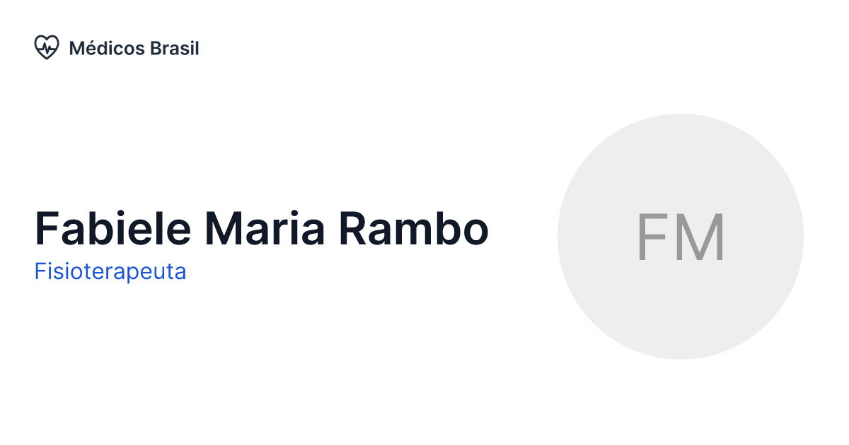Fabiele Maria Rambo - Fisioterapeuta | Médicos Brasil
