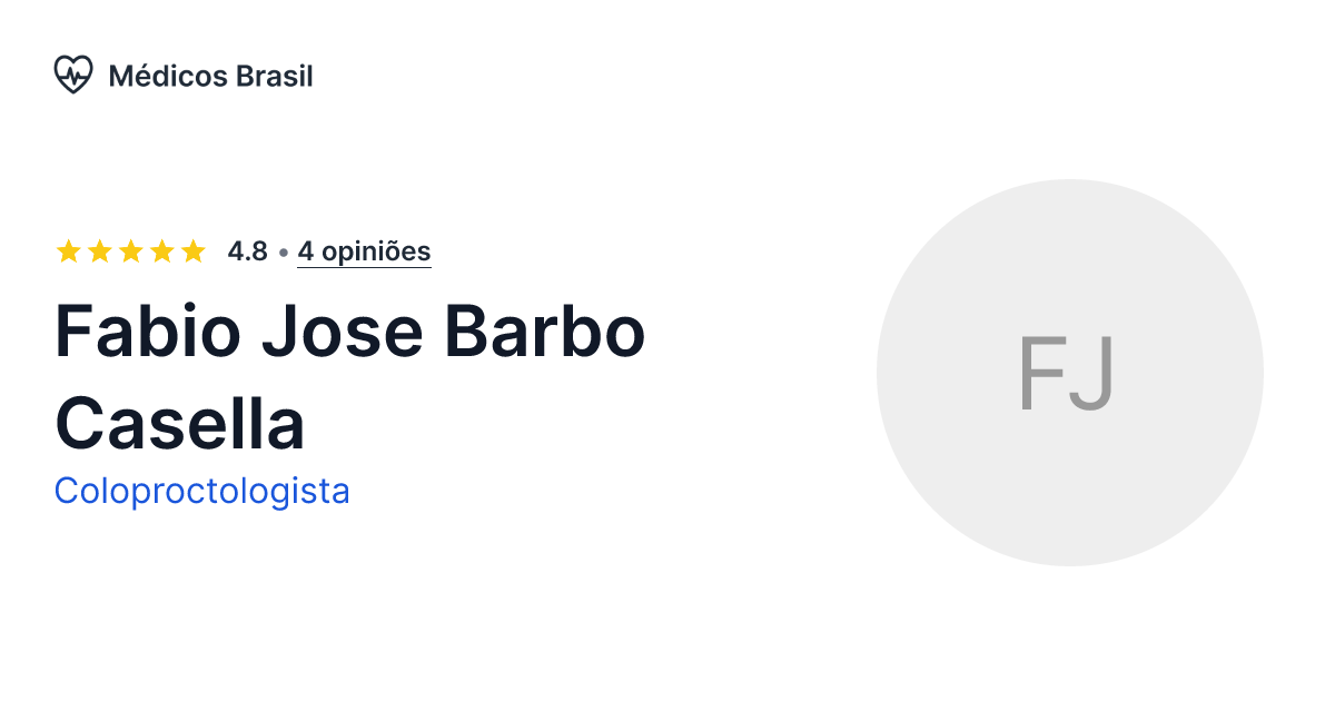 Fabio Jose Barbo Casella - Coloproctologista | Médicos Brasil