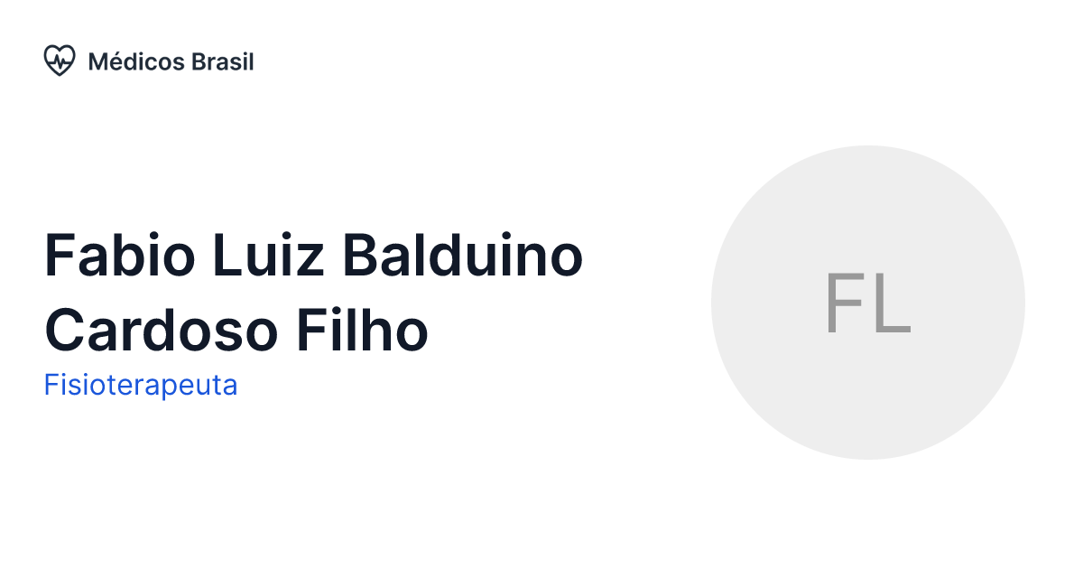 Fabio Luiz Balduino Cardoso Filho - Fisioterapeuta | Médicos Brasil