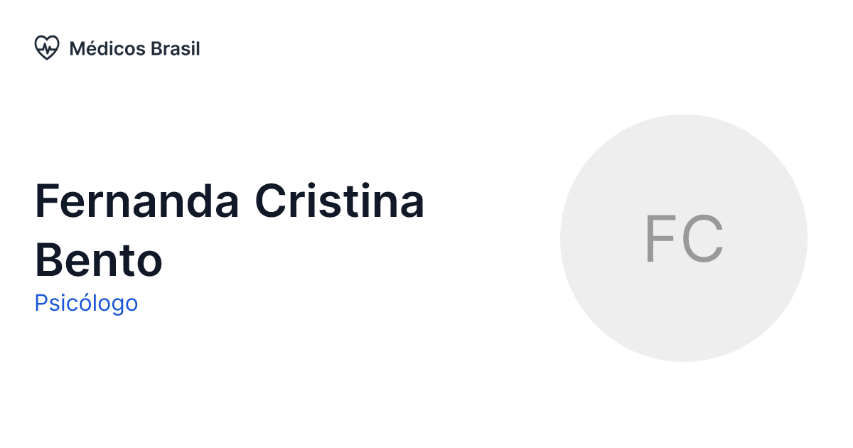 Fernanda Cristina Bento - Psicólogo | Médicos Brasil