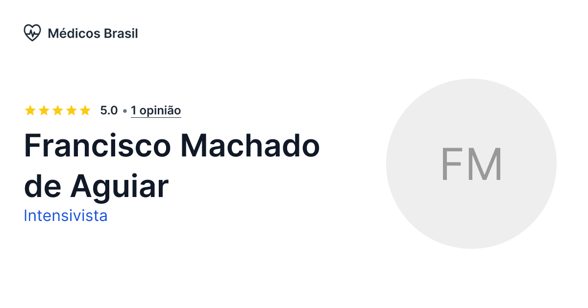 Francisco Machado de Aguiar - Intensivista | Médicos Brasil