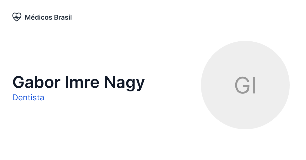Gabor Imre Nagy - Dentista | Médicos Brasil