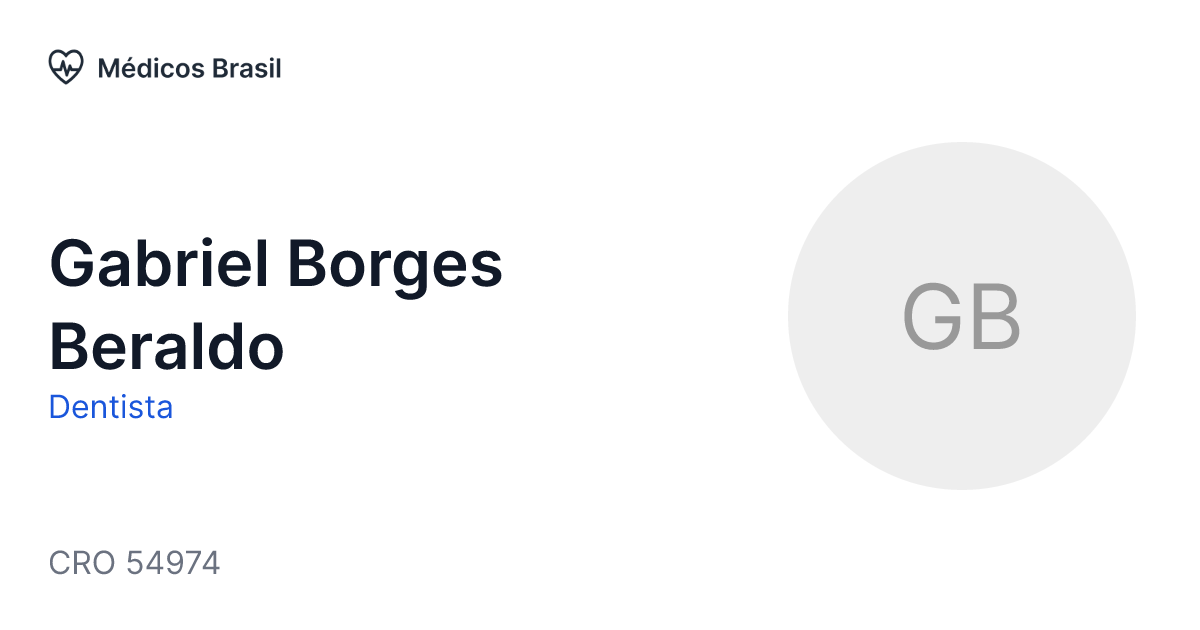 Gabriel Borges Beraldo - Dentista | Médicos Brasil