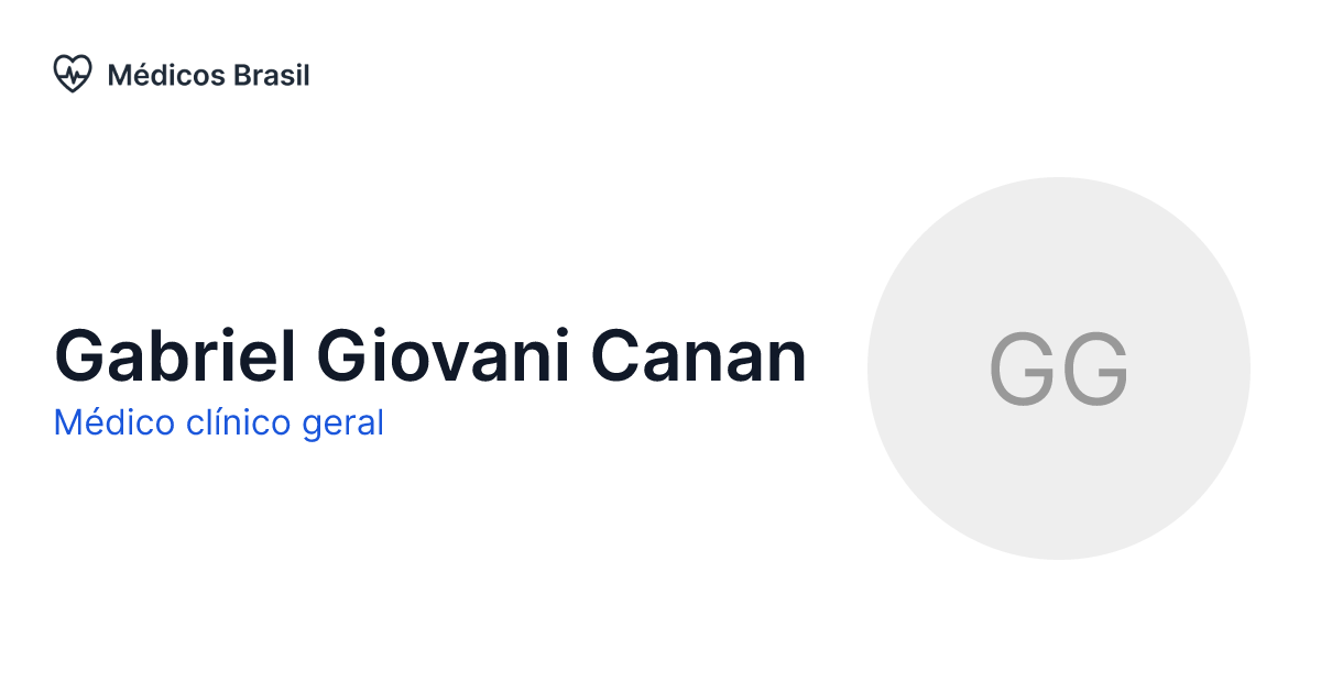 Gabriel Giovani Canan - Médico clínico geral | Médicos Brasil