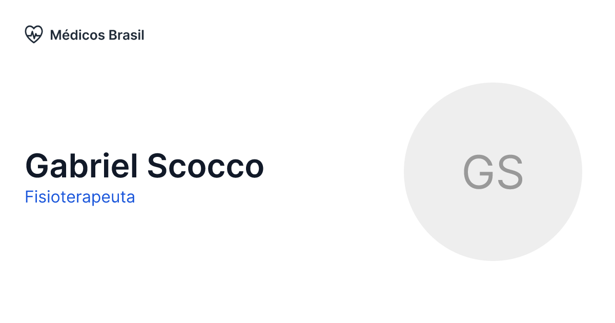 Gabriel Scocco - Fisioterapeuta | Médicos Brasil