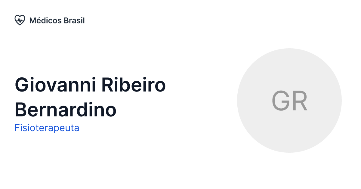 Giovanni Ribeiro Bernardino - Fisioterapeuta | Médicos Brasil