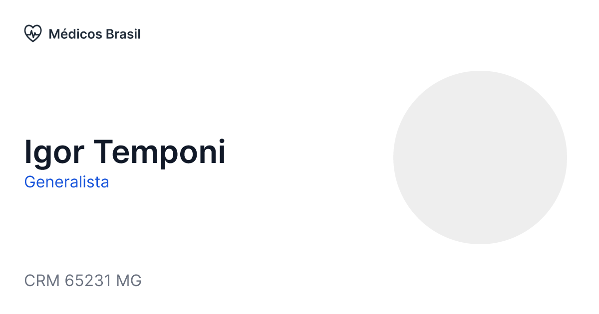 Igor Temponi - Generalista | Médicos Brasil