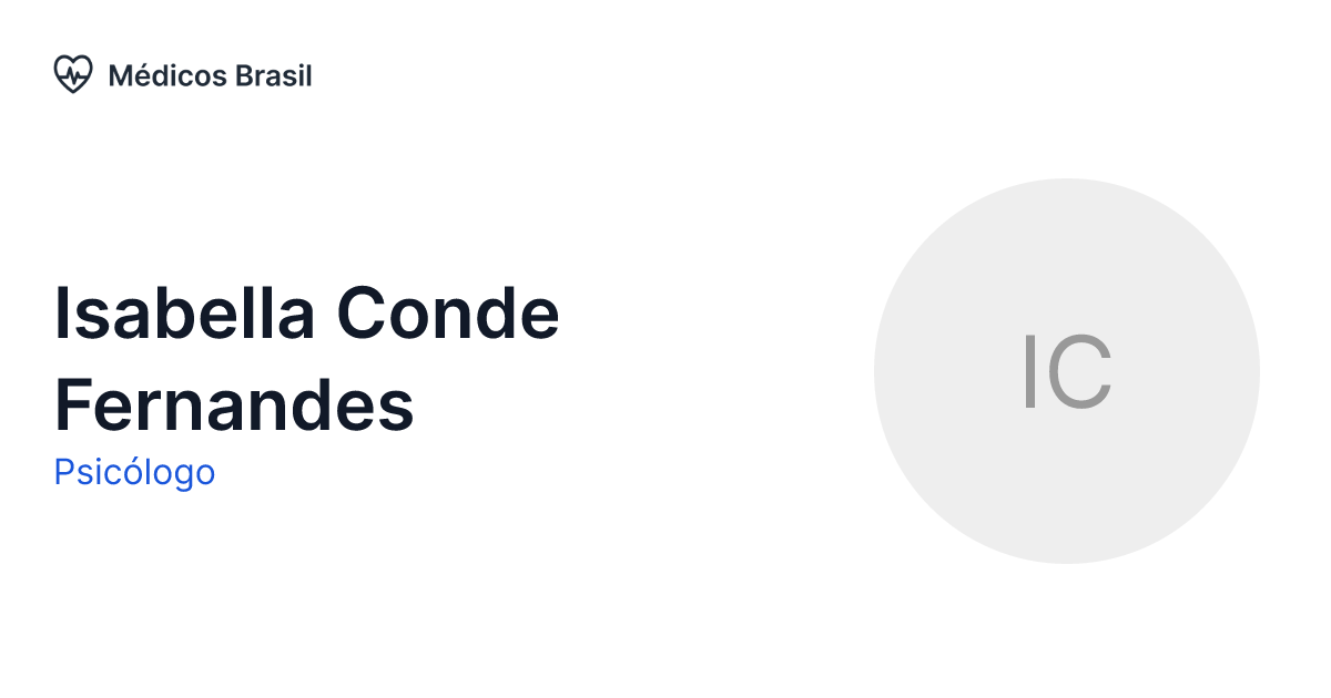 Isabella Conde Fernandes - Psicólogo | Médicos Brasil