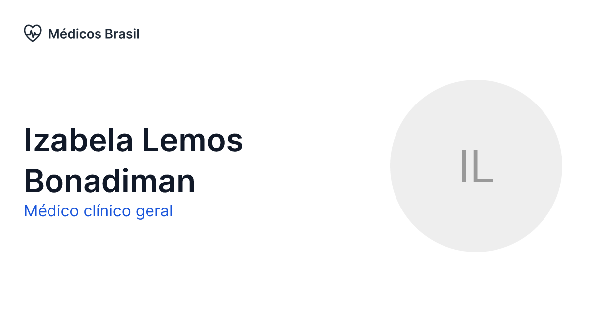 Izabela Lemos Bonadiman - Médico clínico geral | Médicos Brasil