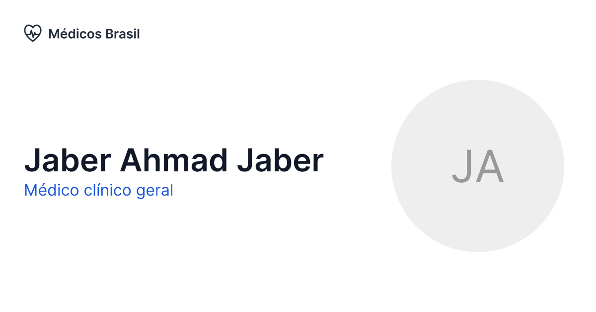Jaber Ahmad Jaber - Médico clínico geral | Médicos Brasil