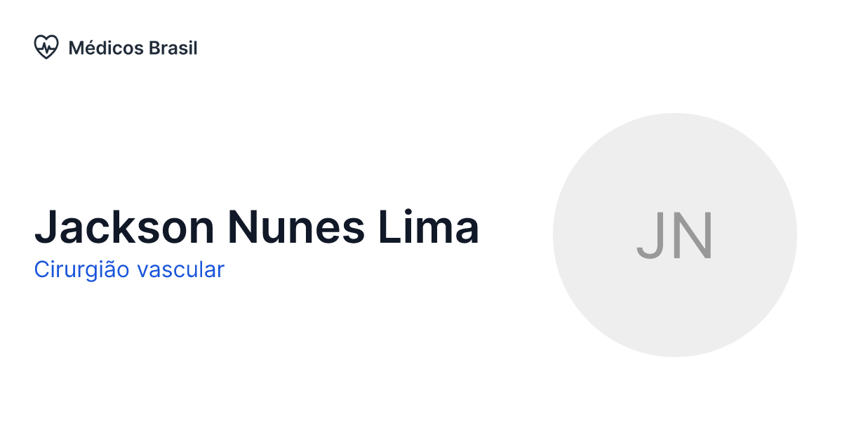 Jackson Nunes Lima - Cirurgião vascular | Médicos Brasil