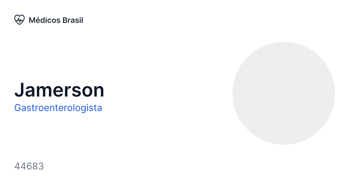 Jamerson - Gastroenterologista | Médicos Brasil