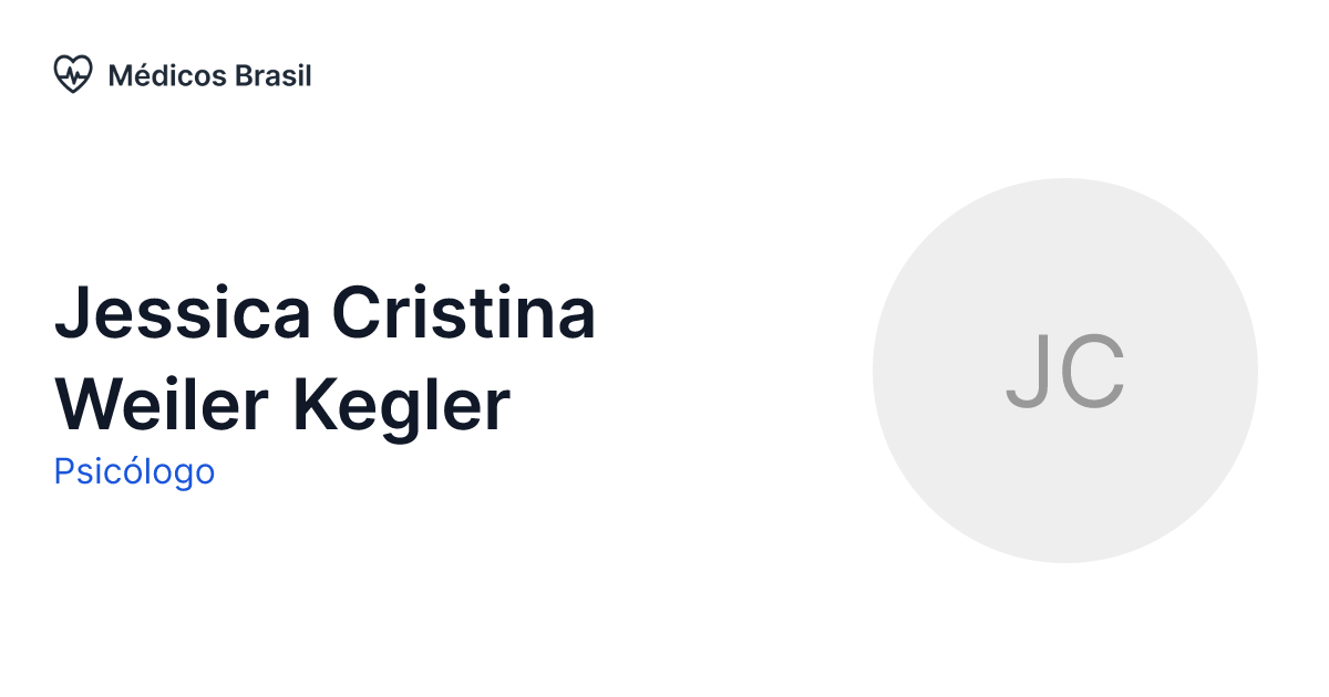 Jessica Cristina Weiler Kegler - Psicólogo | Médicos Brasil