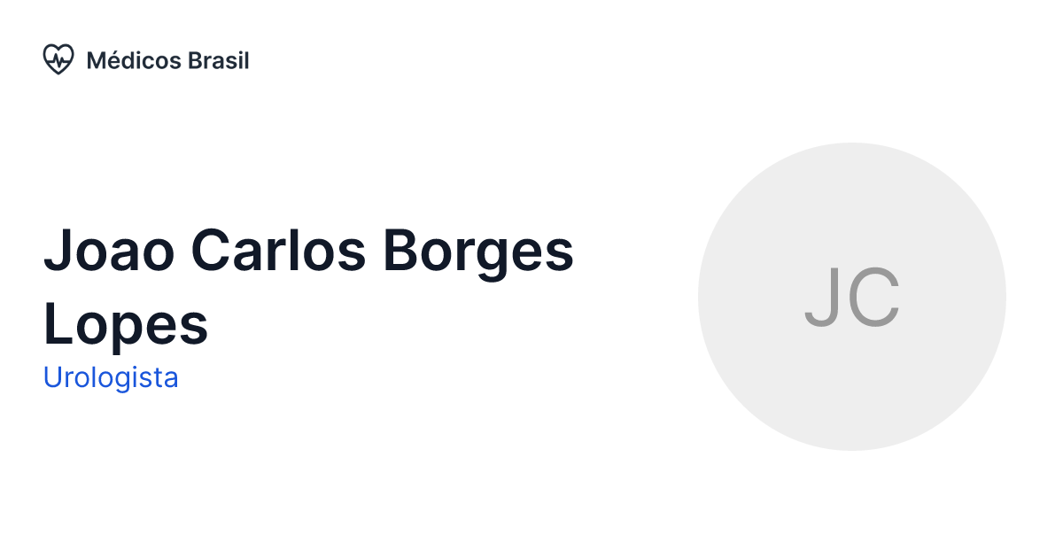 Joao Carlos Borges Lopes - Urologista | Médicos Brasil